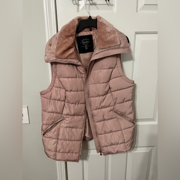 Cavalini | Jackets & Coats | Pink Cavalini Vest W Faux Fur Collar ...